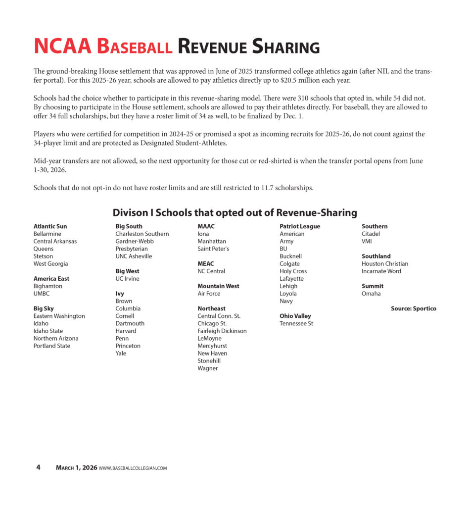 NCAA Baseball Revenue Sharing - Who offers full scholarships? - The ...