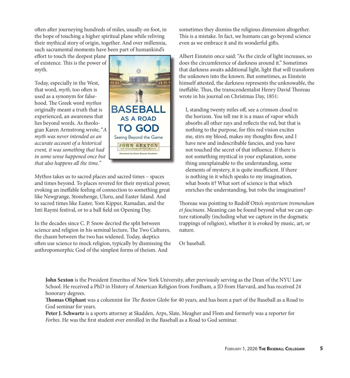 Baseball as a Road to God - The Baseball Collegian